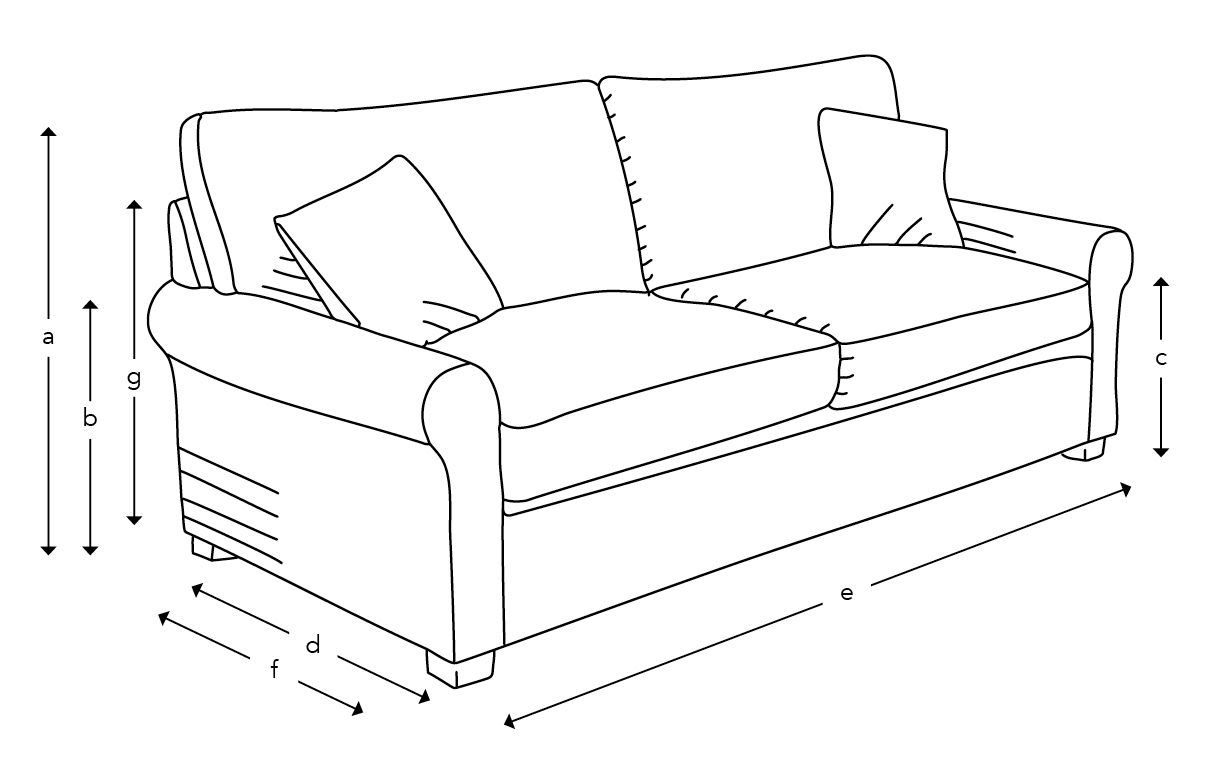 Sofa Bed Dimensions Specifications | Baci Living Room