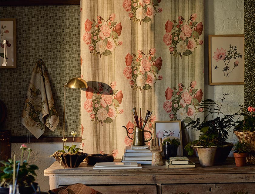 Spill Resistant RHS Etta's Bouquet | Sunset Stucco | Fabric | RHS / S&S ...