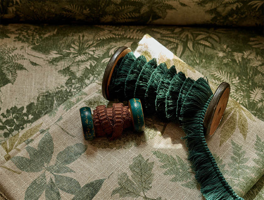 RHS Botanicals Ferns Toile | Indigo | Linen Blend | S&S Exclusives ...