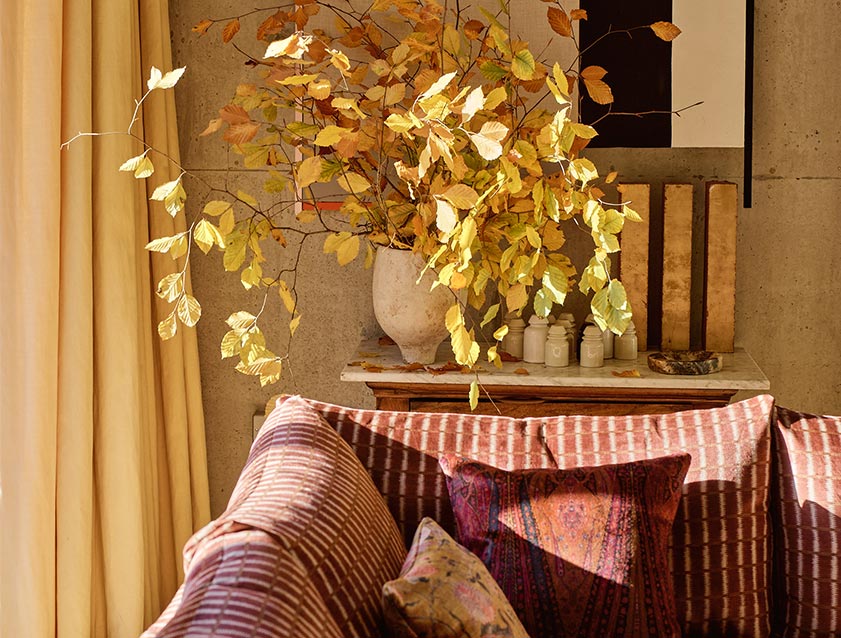 V&A Threads of India Opulent Velvets - Ikat Mirage | Sapphire | Fabric ...