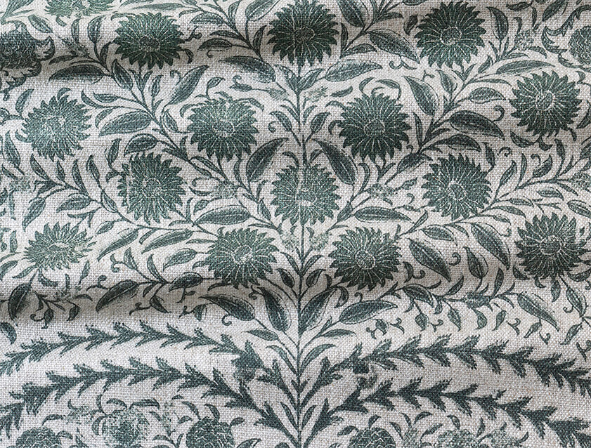 V&A Threads of India - Mughal Arbour | Hunter | Fabric | 67% Viscose 33 ...