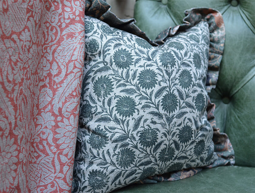 V&A Threads of India - Mughal Arbour | Sapphire | Fabric | 67% Viscose ...